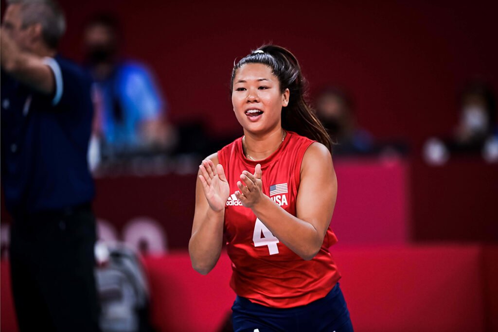 Justine Wong Orantes celebrates - USA Volleyball