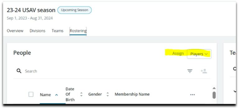 Playbook Step 7: Building Your Rosters in Season Management - USA Volleyball